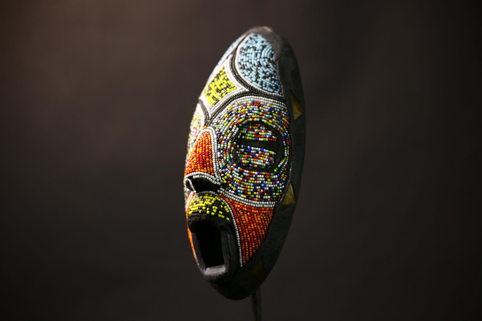 Hand-beaded African Mask: Tribal Wall Art, Ethnic Decor-7974 - Etsy