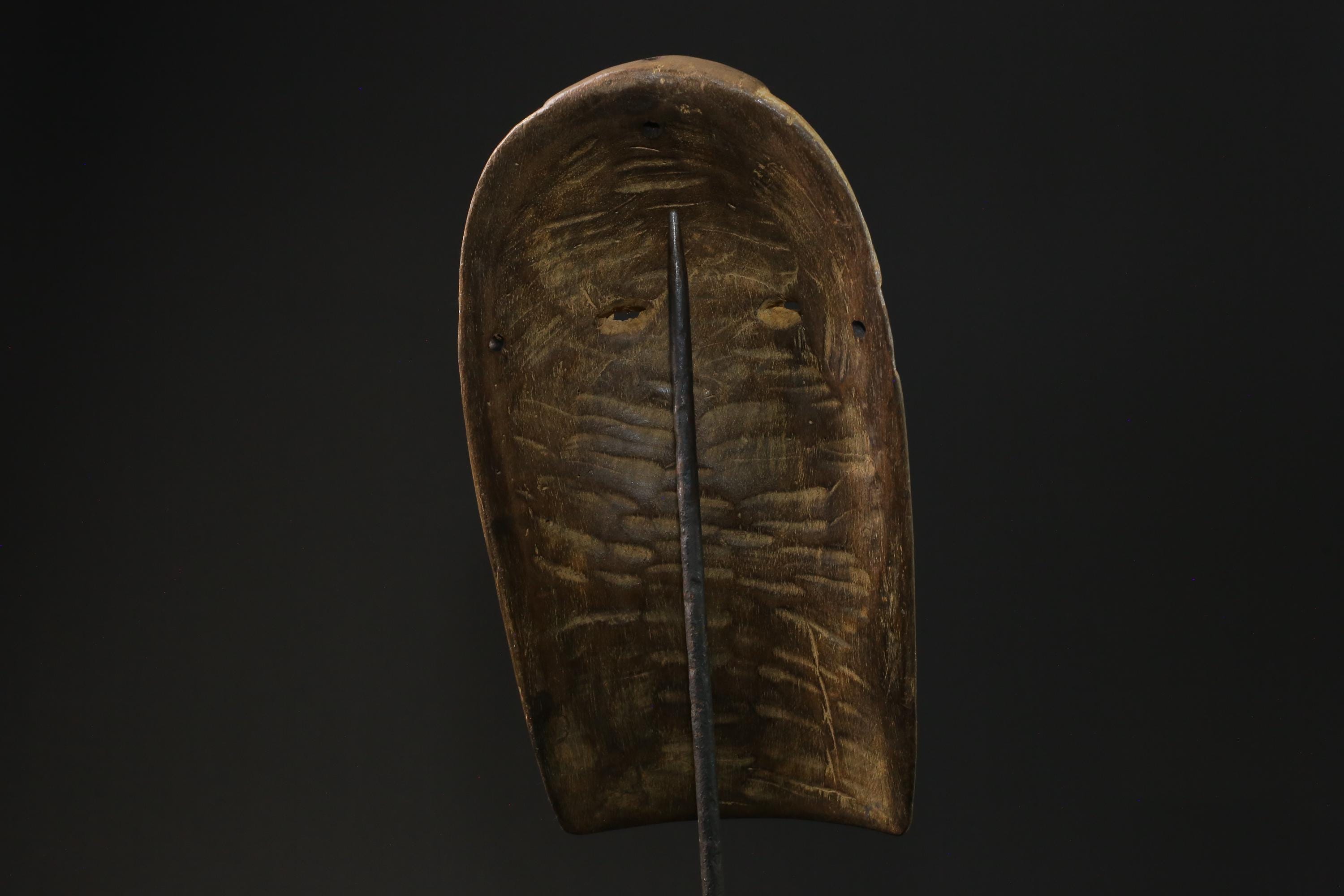 Lega Bwami Mask: African Tribal Art, Hardwood Sculpture, Patina Finish ...