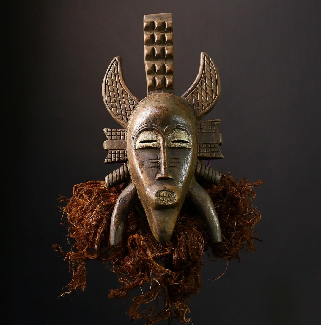 African Senufo Kalao Mask | Hand-carved Wooden Tribal Wall Art ...