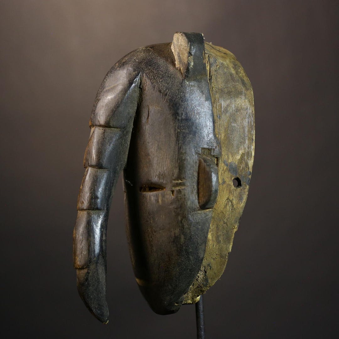 African Elephant Mask | Hand Carved Wooden Art | Unique Tribal Design ...