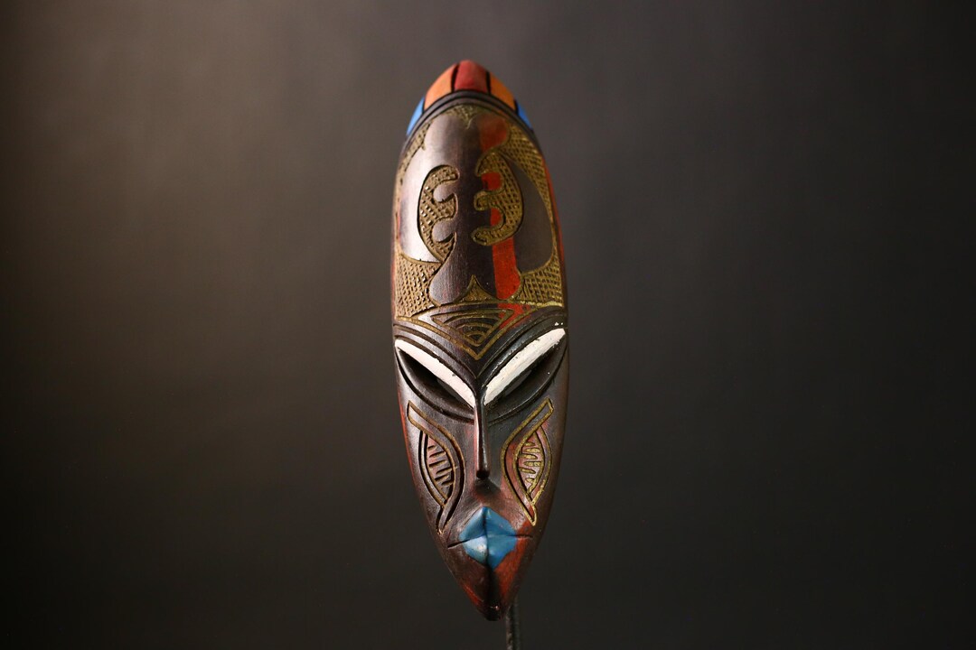 African Lion Mask From Ghana Unique Tribal Wood Wall Hanging Art Piece ...