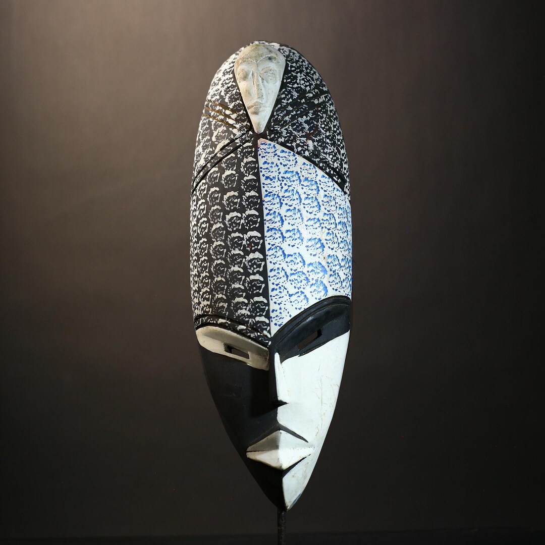 African Mask Mid Century | Hand Carved Tribal Art From Ghana ...
