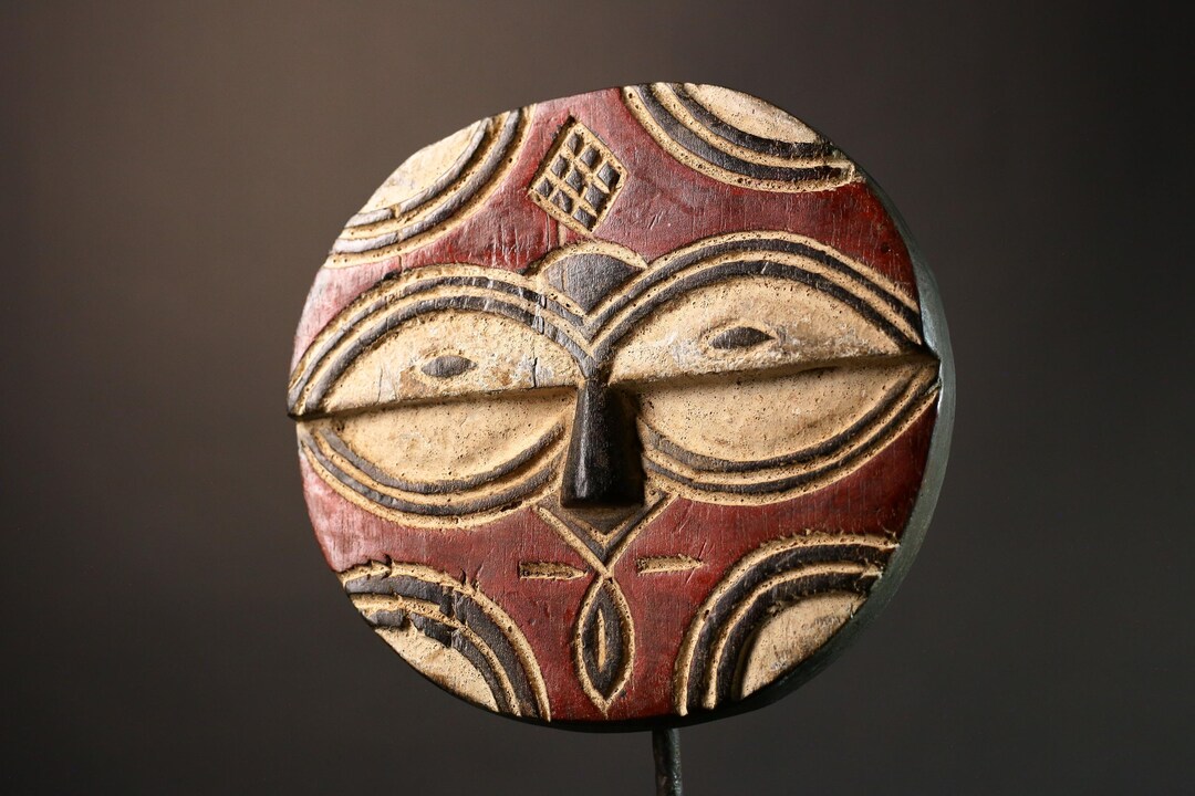 Rare African Eket Sun Mask Vintage Tribal Face Art Authentic Wall Décor ...