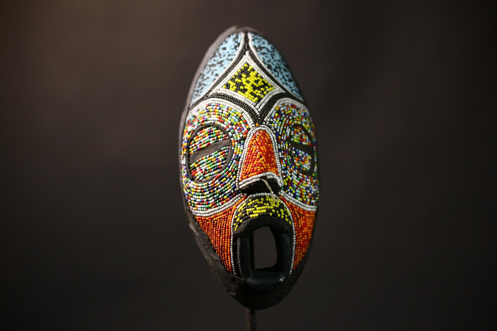 Hand-beaded African Mask: Tribal Wall Art, Ethnic Decor-7974 - Etsy