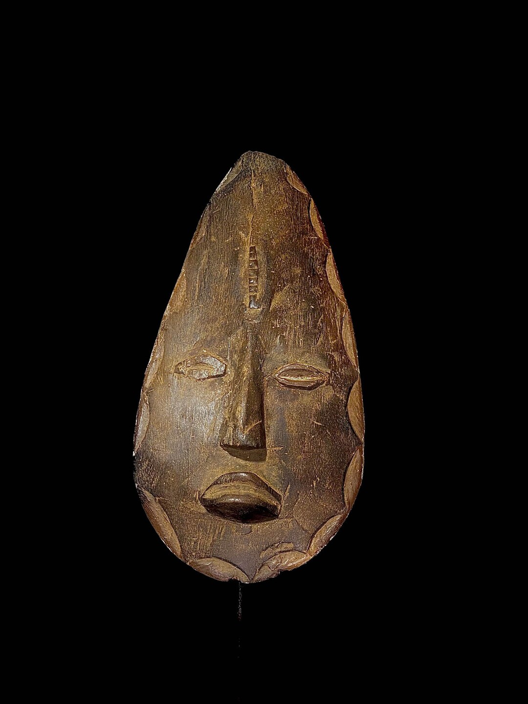 African Mask Antiques Tribal Art Face Vintage Wood Carved Vintage Baule ...