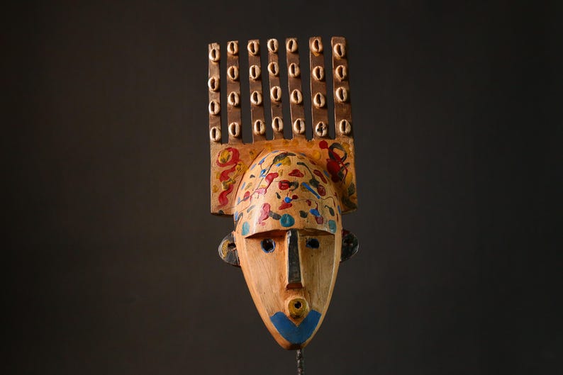 African Wall Mask Tribal Hand Carved Decor-g3414 - Etsy