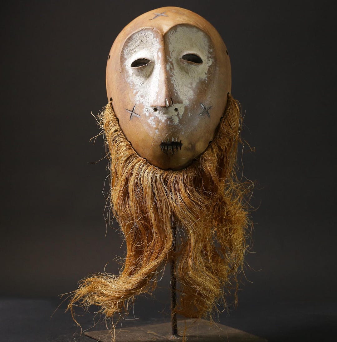 African Lega Mask | Hand-carved Wood Antique Decor | Unique Vintage ...