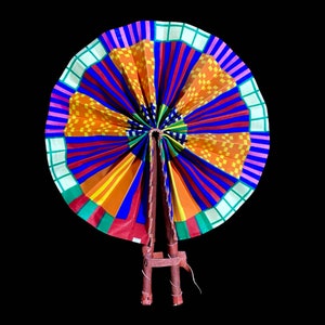 3 African Kente Fabric Fan African Fan Leather Ankara Fan Wedding ...