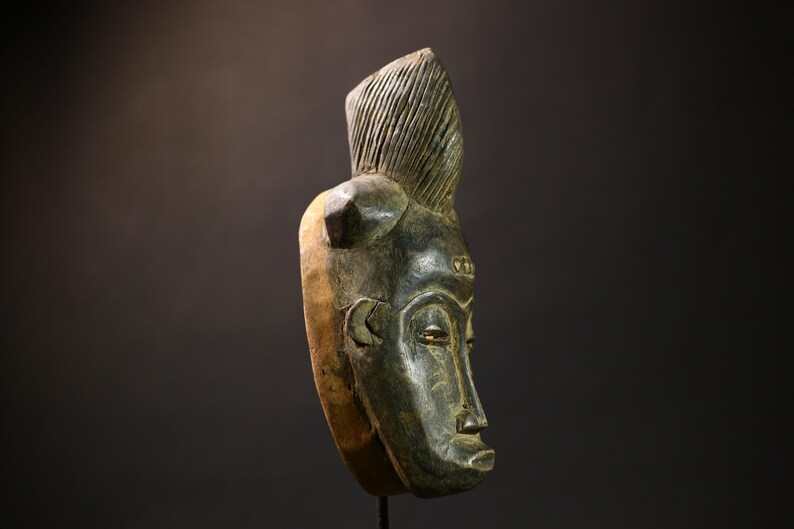 Baule Tribal Mask: Handcarved African Wood Sculpture-g1780 - Etsy