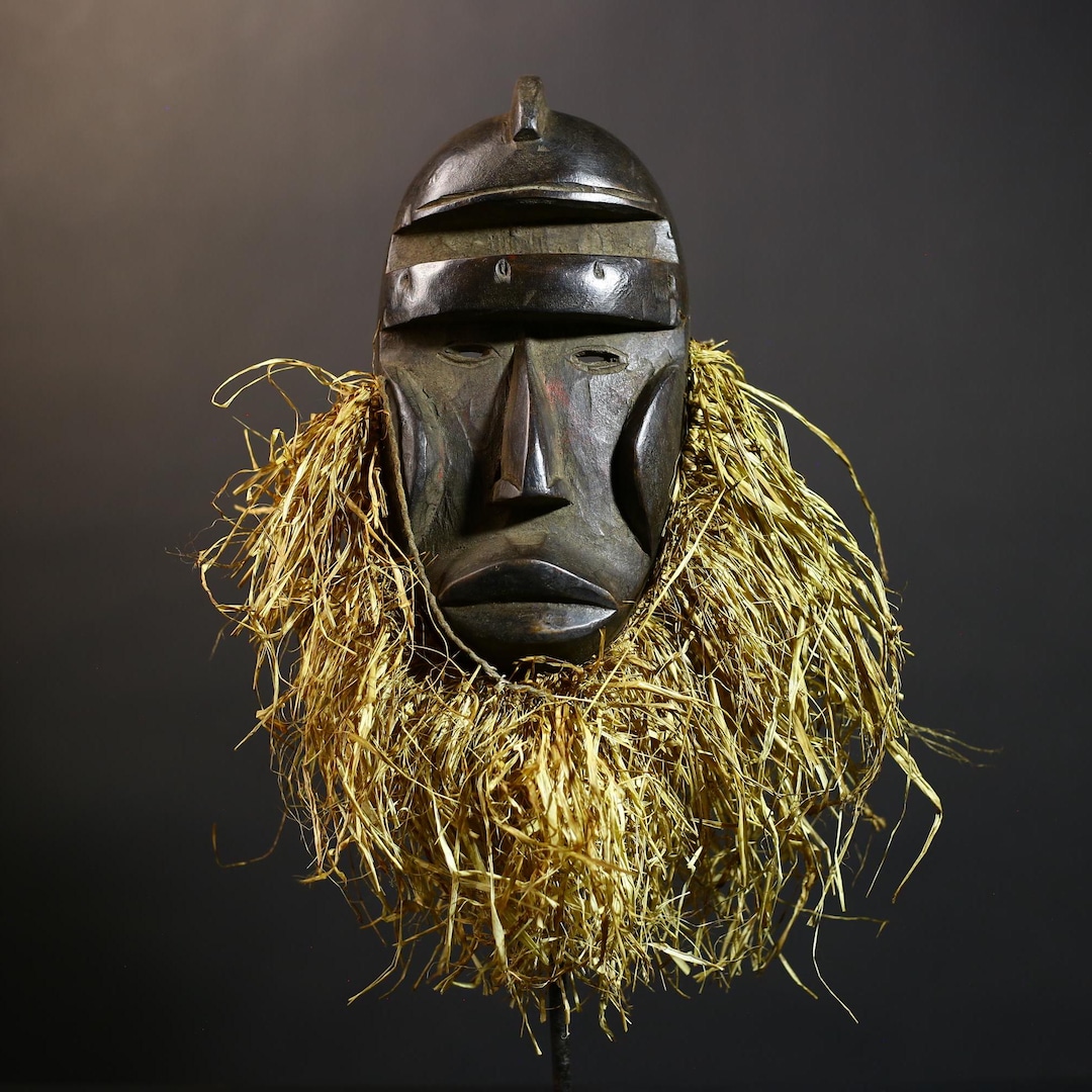 African Raffia Dan Style Maou Mask | Traditional Ethnic Art | Unique ...