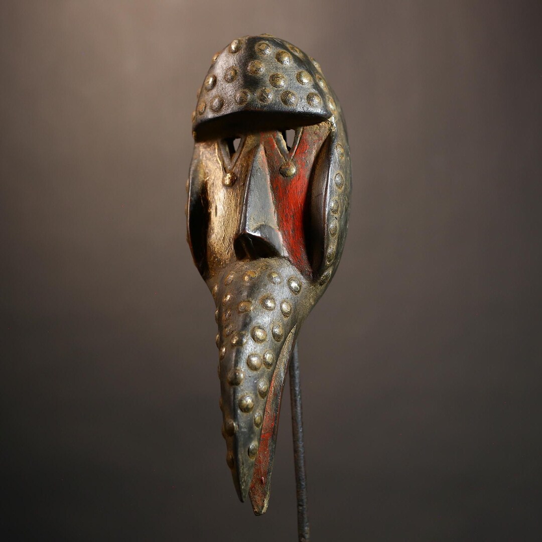 Cubist Dan Mask: Carved Wood Bird Man Sculpture, African Wall Art-g4961 ...