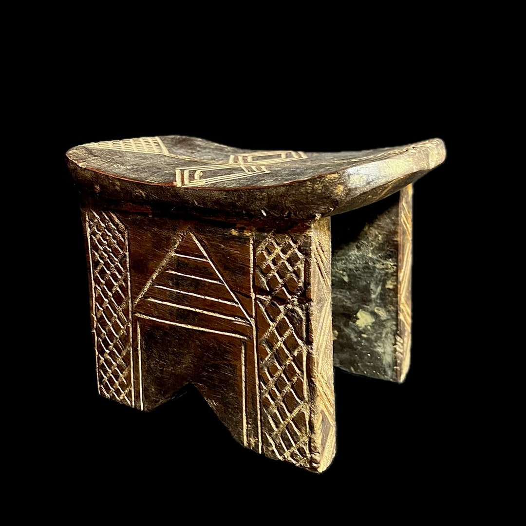 African Ethnic Carved Wood Antique African Wood Stool Hand Carved-g1247 ...