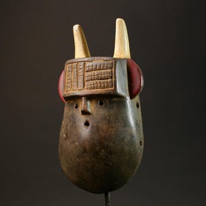 African Vintage TOMA TOMA Mask Hand-carved Baule Tribe Wall Hanging ...