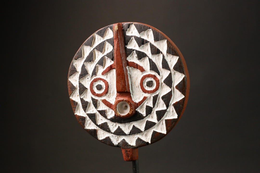 African Mask Wall Art Handmade Home Décor Face Wood Bobo Sun Masks ...