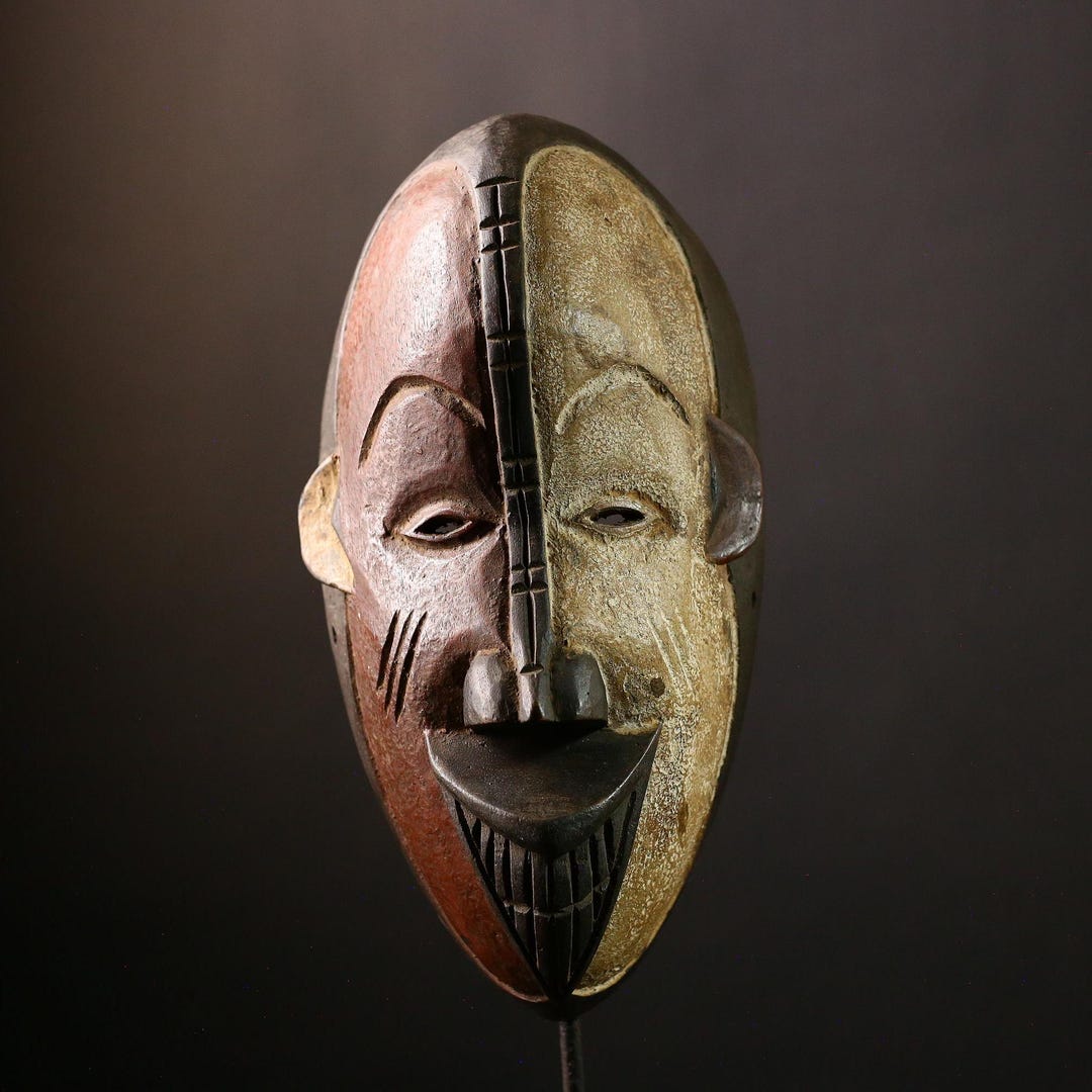 African Mask Igbo – Hand Carved Female Tribal Wood Face Art Decor ...