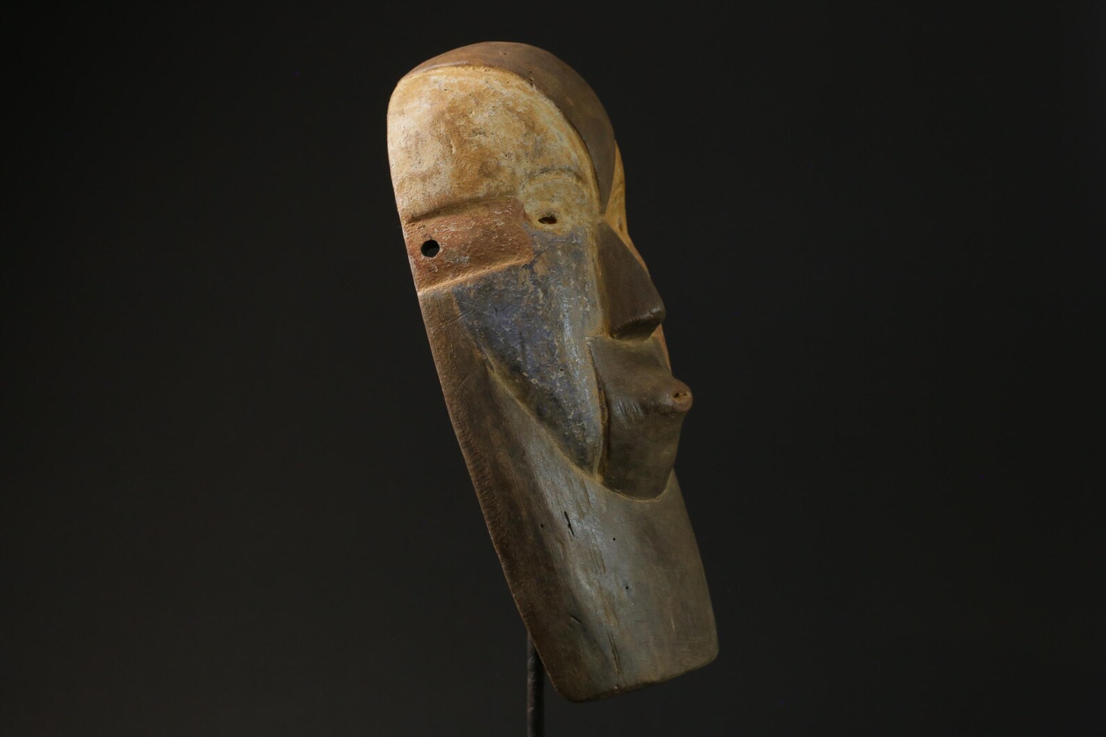 Lega Bwami Mask: African Tribal Art, Hardwood Sculpture, Patina Finish ...