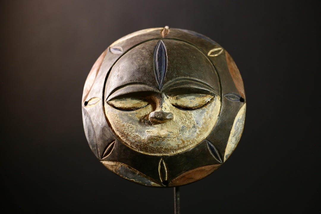 African Mask - Hand-carved Lega Mask From DRC - Primitive Tribal Wall ...