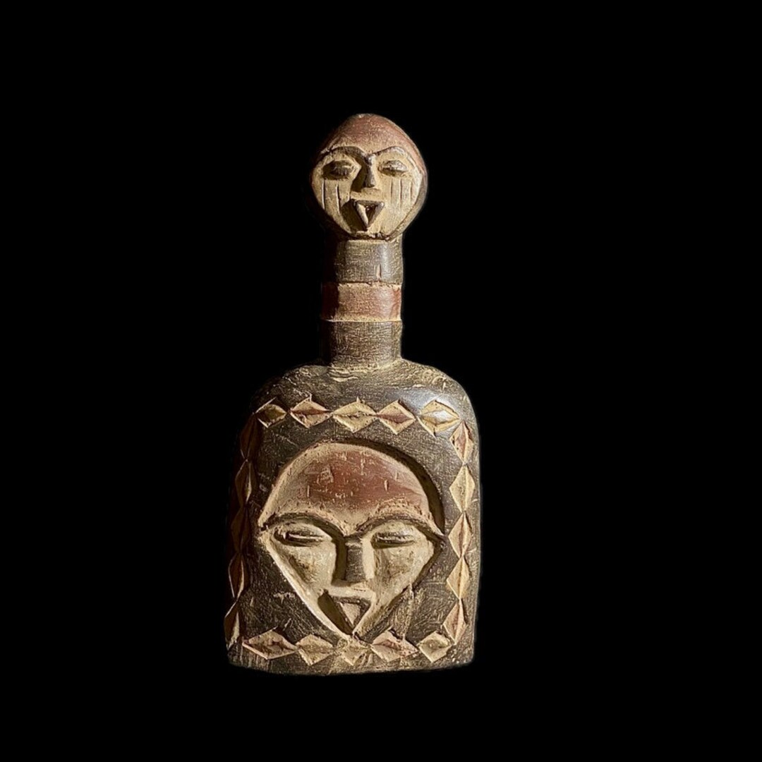 African Wooden Bell Lega Wooden Bell African Wall Hanging Primitive Art ...