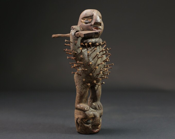 African Wood Figures African Figures Carved Power Figure Nkisi N'kondi ...