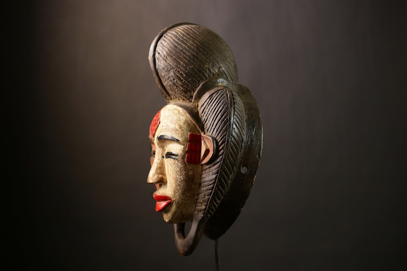 Hand Carved African Mask: Gabon Okuyi Mukudji Society Tribal Art-g4351 ...