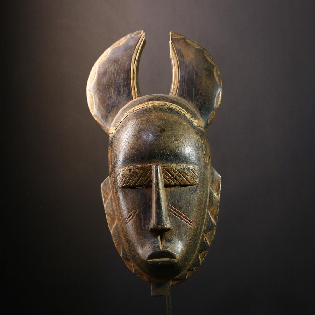 Hand-carved Guro Bete African Mask | Tribal Folk Art Face Mask | Unique ...