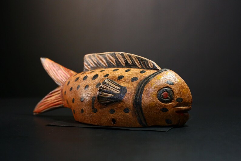 Bwa Style Fish Mask: Hand-carved Polka Dot Wall Art-g3738 - Etsy