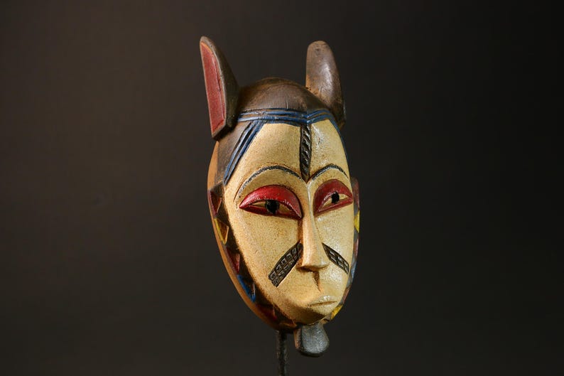 African Mask Wall Hanging Art Hand Carved Wood Tribal Mask Home Decor ...