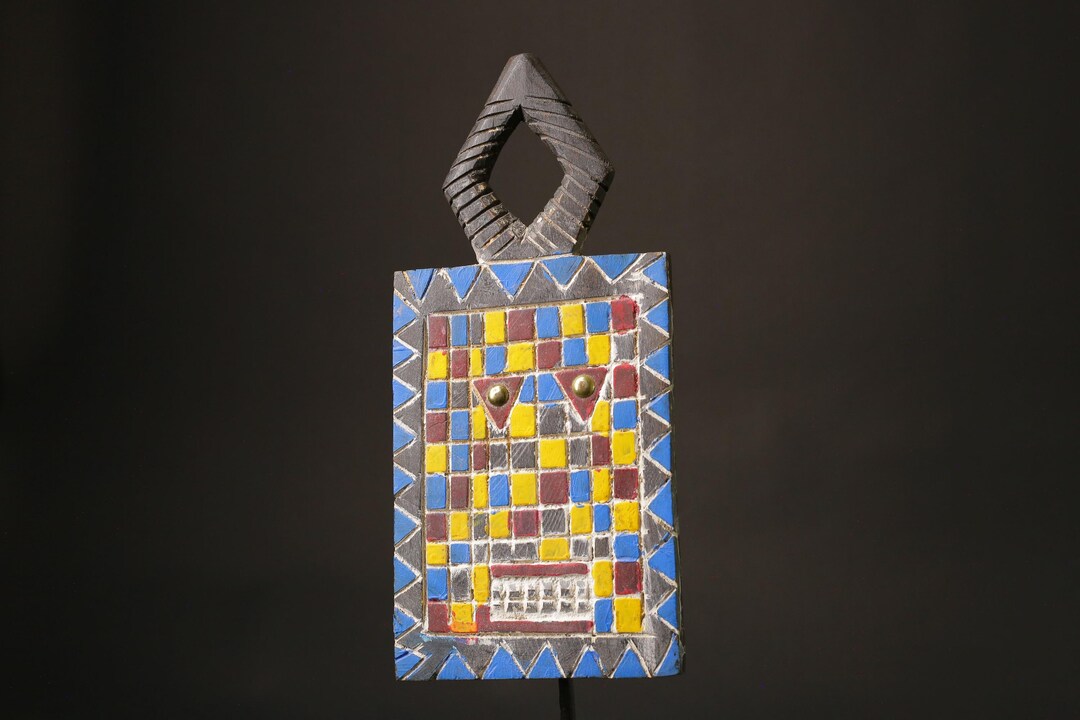 African Bwa Plank Mask: Hand Carved Wood Geometric Wall Art-g1111 - Etsy