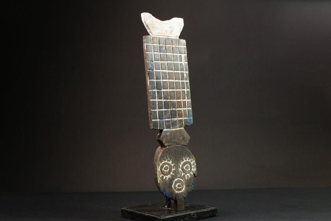 African Bwa Grid Plank Mask: Hand Carved Tribal Art Sculpture-g1338 - Etsy