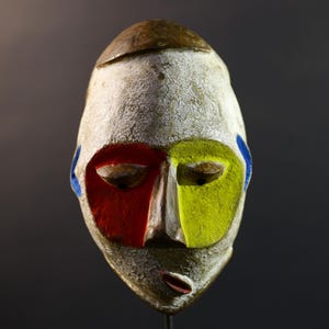 African Fang Mask, Gabon Ngil Tribe Wall Art, Hand Carved Kaolin Wood ...