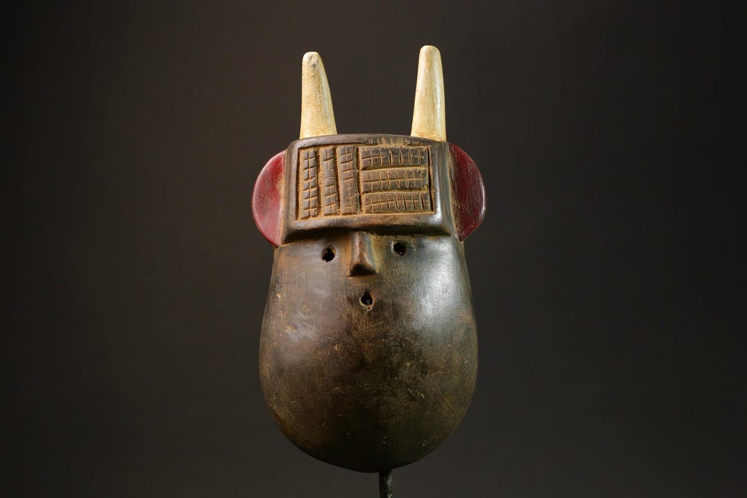 African Vintage TOMA TOMA Mask Hand-carved Baule Tribe Wall Hanging ...