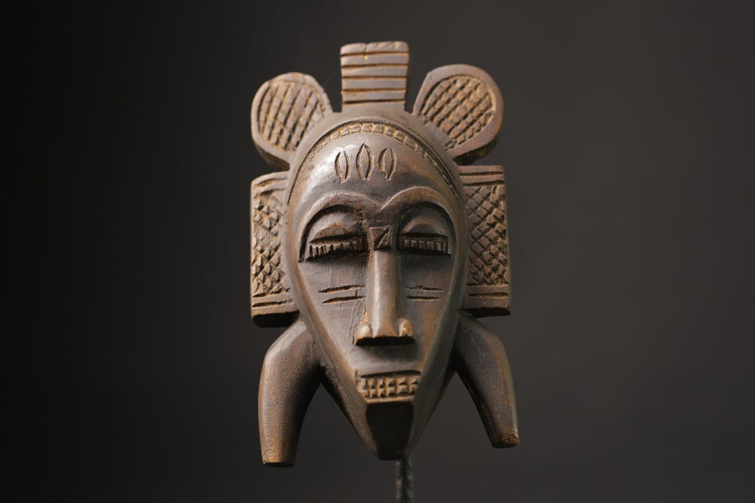 African Senufo Mask Bird Design Handcrafted Wall Art Sculpture Symbolic ...