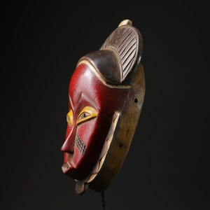 African Mask African Vintage Hand Carved Wooden Decor Mask Baule Mblo ...