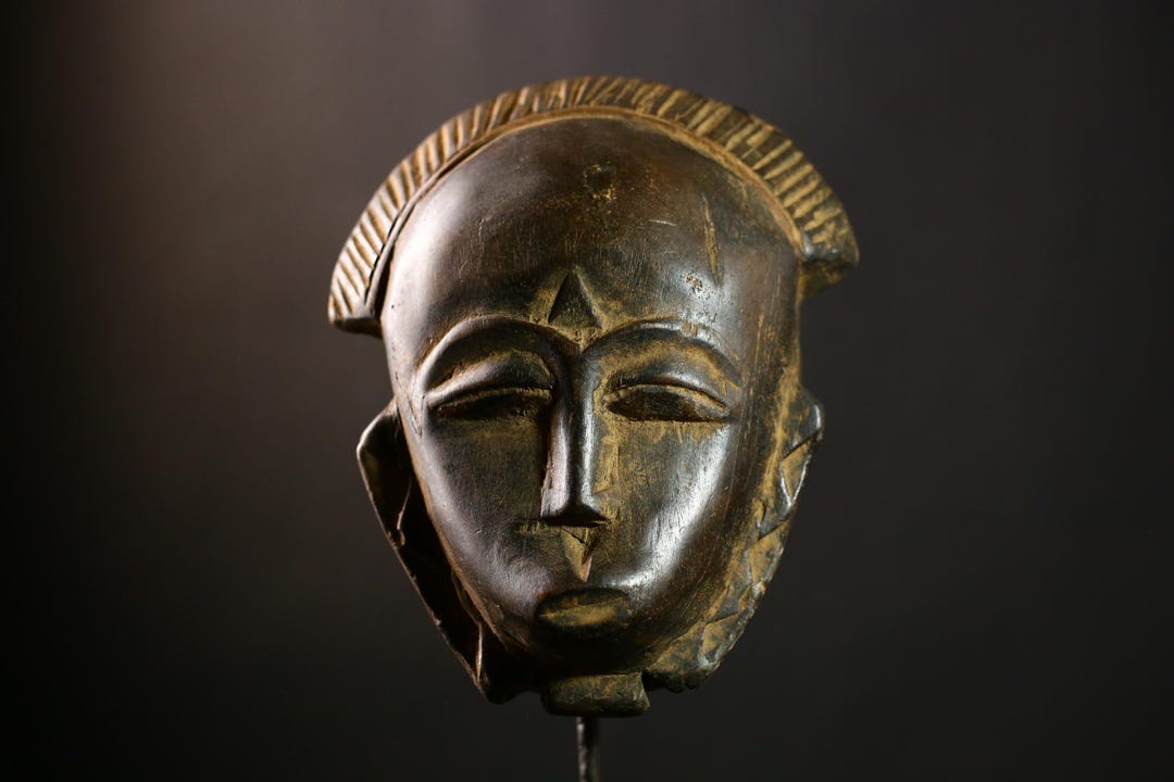 African Guro Yaure Mask, Hand Carved Vintage Wood Art, Unique Wall ...