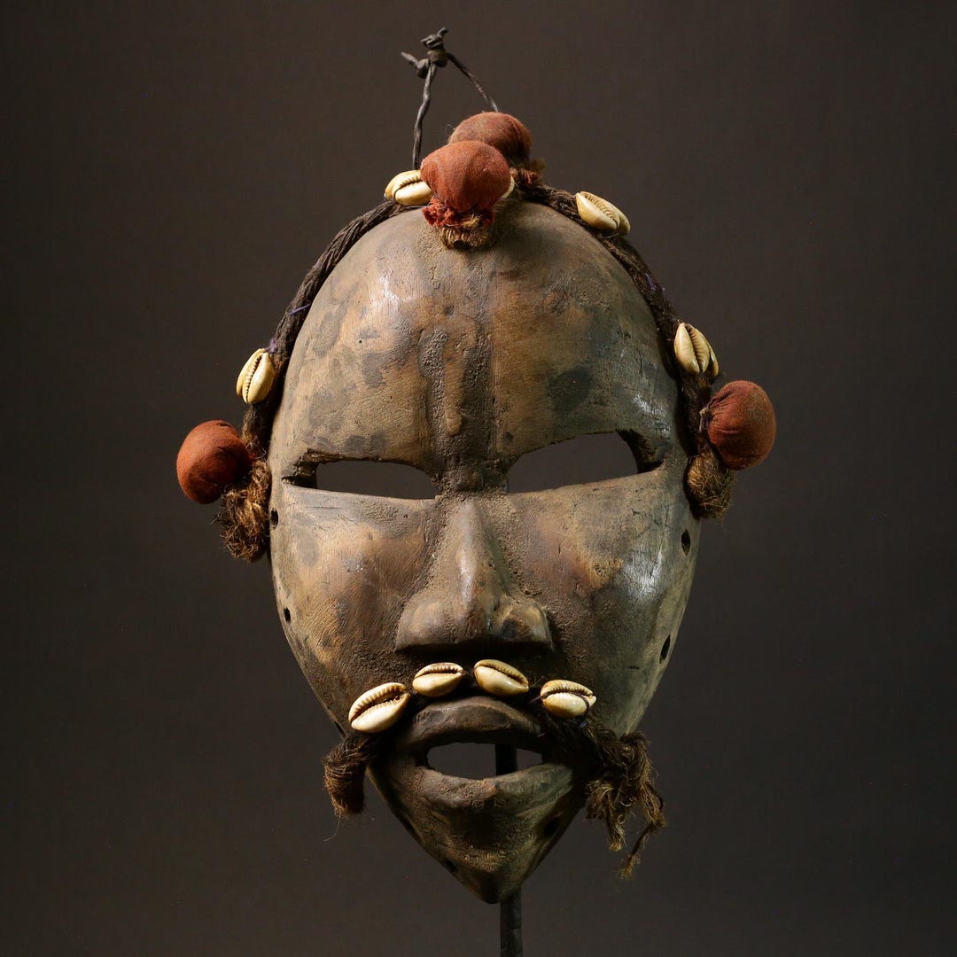 African Dan Mask Tribal Wall Decor Carved Mask From Liberia Spirit Face ...