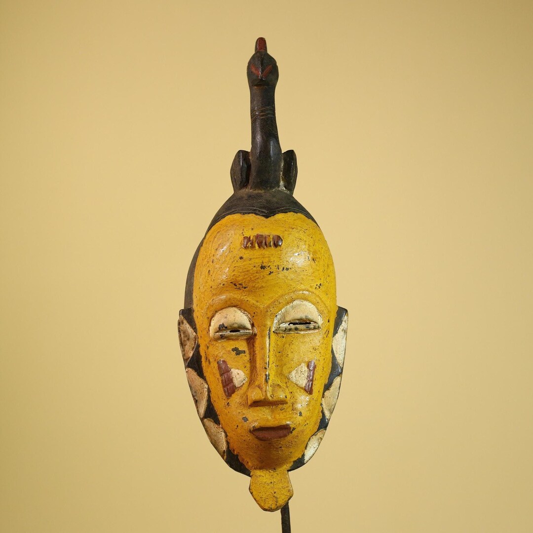 African Guro Mask Carved Wood Bird Crest Côte D’ivoire Tribal Art Decor ...