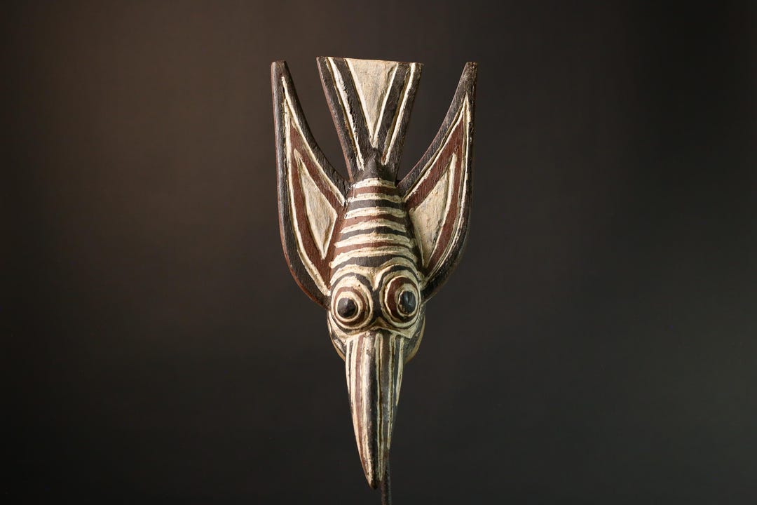 Authentic African Bobo Bird Mask 20th Century Burkina Faso Crest Unique ...