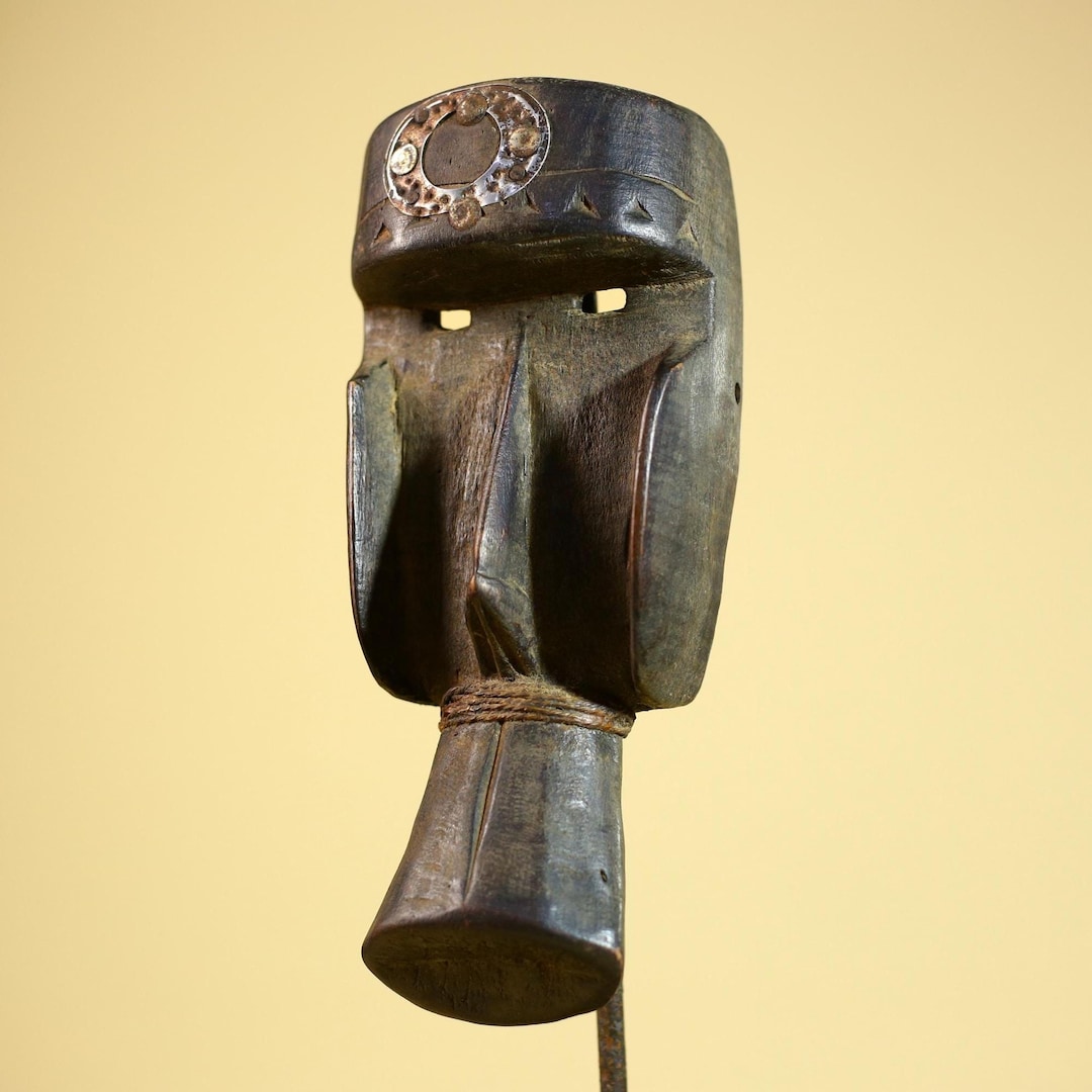 Hand-carved Dan Tribal Mask: Liberian Wood Sculpture With Raffia-g5879 ...