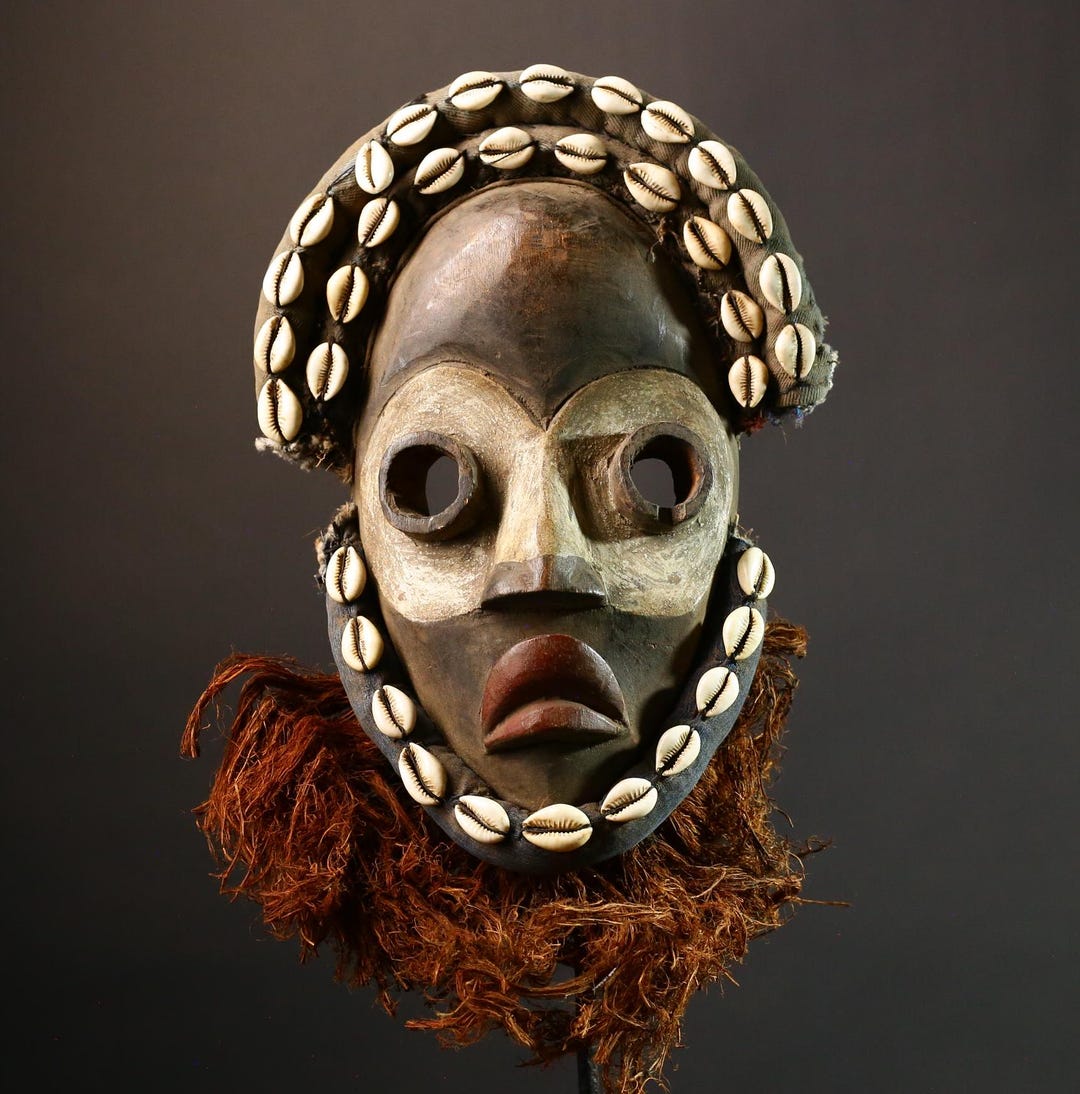 African Hand Carved Dan Kran Mask Unique Zapkei Tribal Art Collectible ...