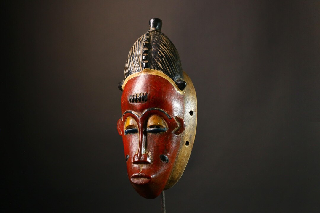 African Mask Authent Traditional Yaure Tribe Wall Mask, Hand-crafted ...
