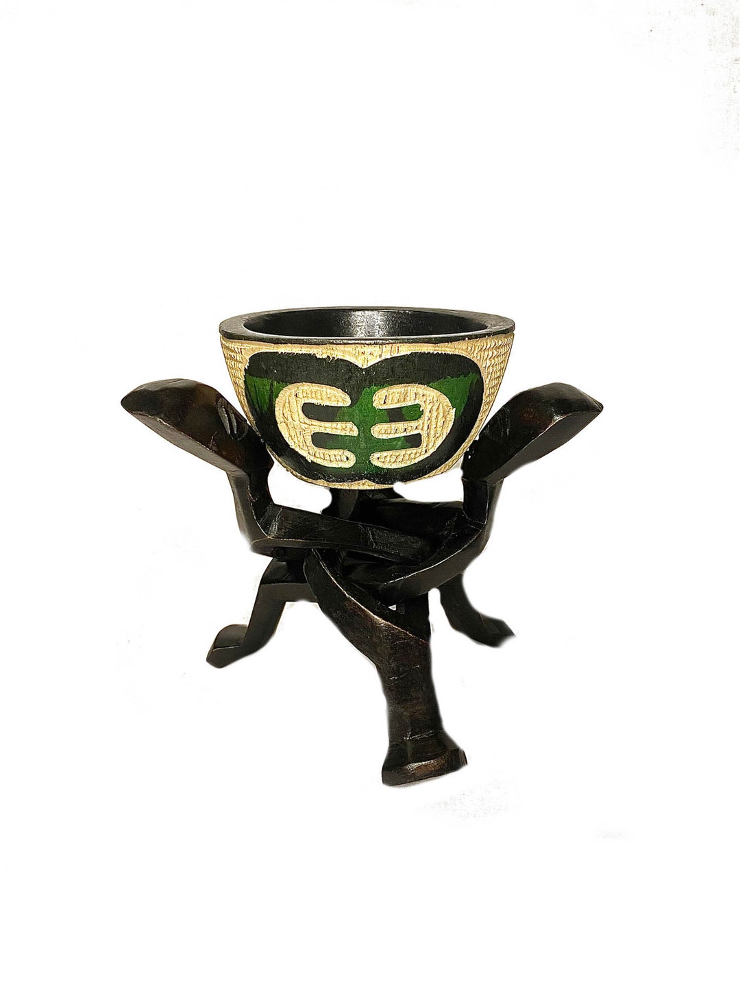 African Sculpture Tribal Art Wooden Carved Statue Tribal Wood Three ...