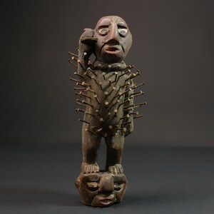 African Wood Figures African Figures Carved Power Figure Nkisi N'kondi ...