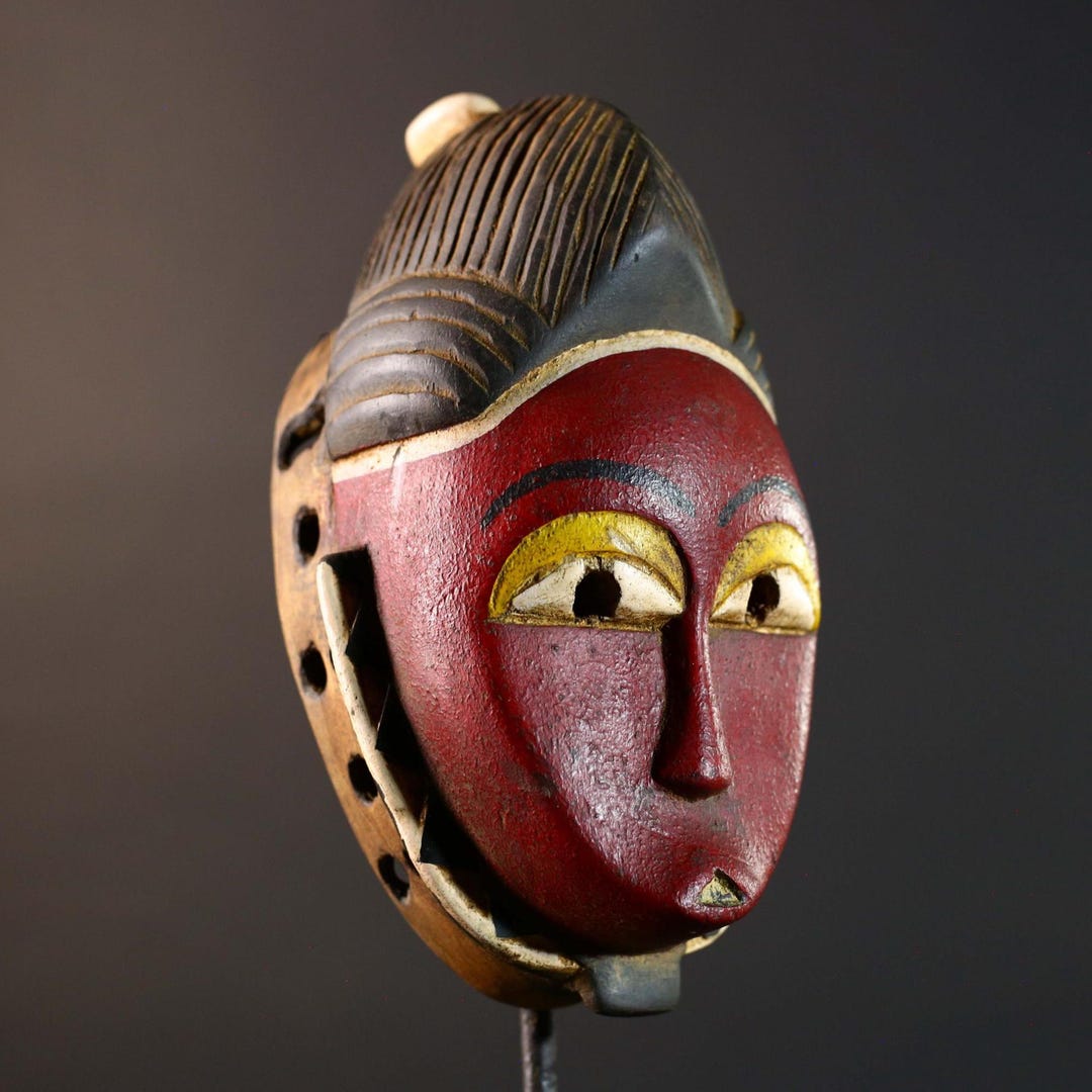 Red Tribal Mask: Hand-carved Wood African Wall Art Decor-g5753 - Etsy