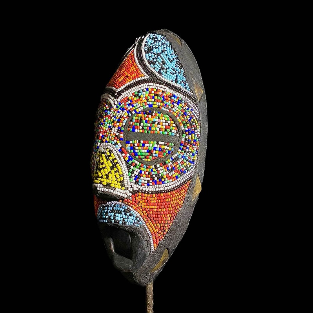 African Ghana Mask Africa Wood Mask Tribal Beaded Handmade - Etsy