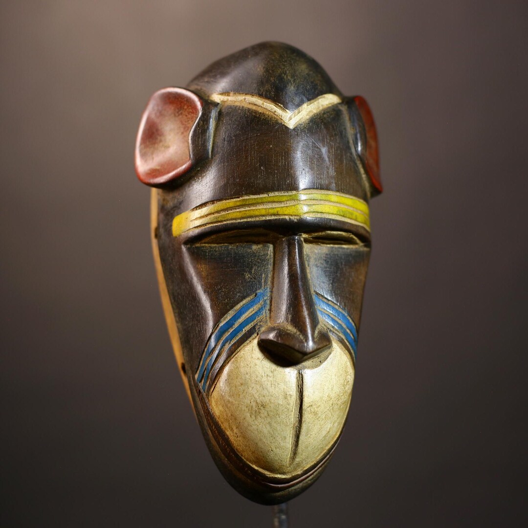 African Dogon Monkey Mask Carved Wood Mali Tribal Sculpture Color ...