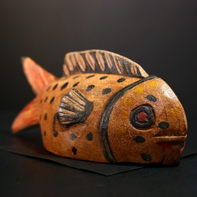 Bwa Style Fish Mask: Hand-carved Polka Dot Wall Art-g3738 - Etsy