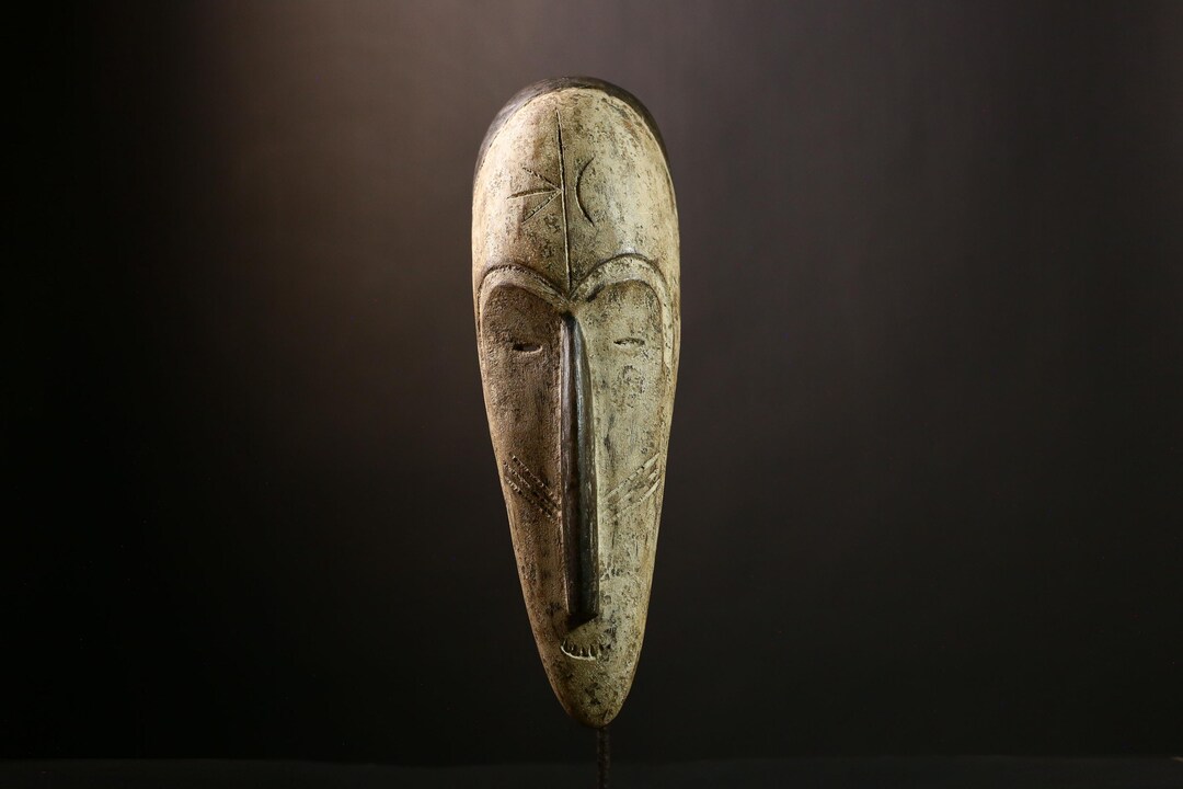 African Fang Mask | Authentic Tribal Wall Art Ngil Ceremonial Sculpture ...