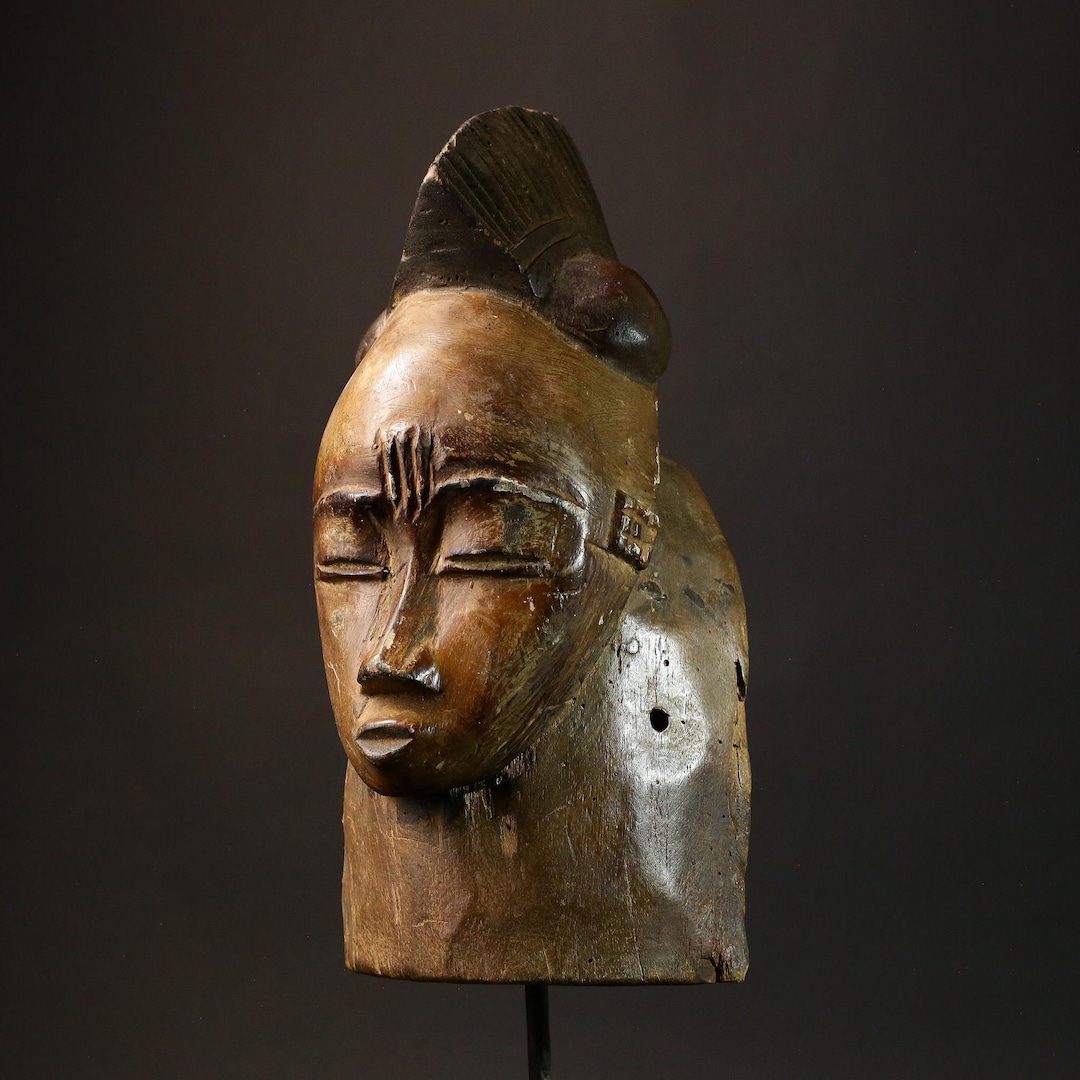 African Vintage Gouro Mask | Unique Hand-carved Wooden Art ...