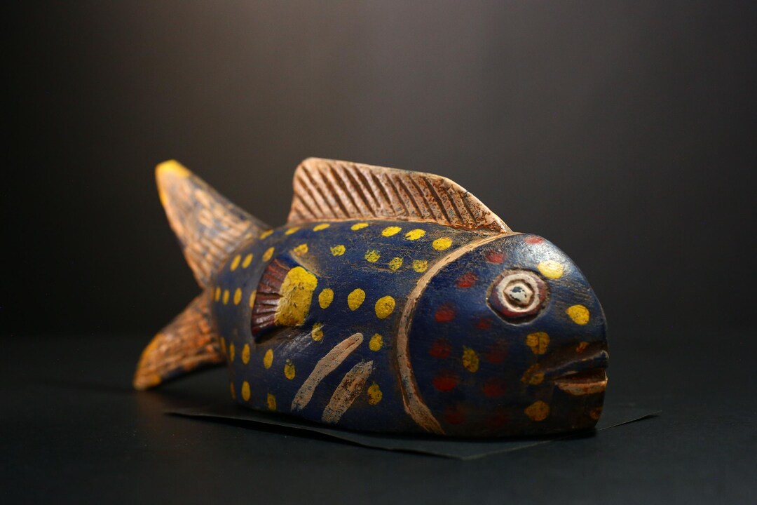 African Mask Hand-carved Bozo Fish Puppet Art Tribal Wall Hanging ...