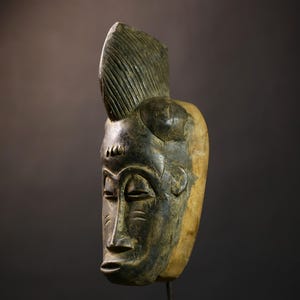 Baule Tribal Mask: Handcarved African Wood Sculpture-g1780 - Etsy